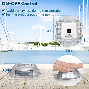 JACKYLED Solar Deck Light 1-Pack Solar Dock Light Path Road Long Service Time LED Light Bright White Weatherproof Outdoor Warning Step Lights for Driveway Garden Walkway Backyard Step