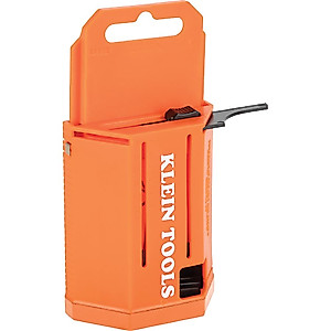 Klein Tools 44125 Utility Knife Blade Dispenser with 50 Triple Ground Replacement Blades for Long-Lasting Sharpness