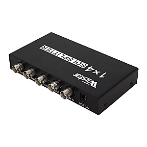 Wiistar SDI 1x4 Splitter Black Amplifier Splitter 1 in to 4 Out SD-SDI HD-SDI 3G-SDI Repeater Extender