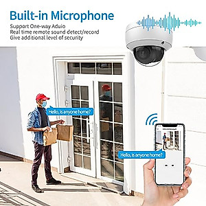 HITOSINO 4MP Dome PoE IP Camera - DarkFighter 0.003 Lux@F1.4, Smart VCA Human/Vehicle Detection, 98ft Night Vision, Mic, Alarm Input/Output, Metal IP67 IK10