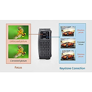 LJJSMG Mini Portable Projector,Video DLP Pocket Projector for Home and Outdoor Entertainment,Support 1080P HDMI Input Built-in Rechargeable Battery Stereo Speakers