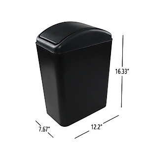 Tstorage 4.5 Gallon Plastic Trash Can with Swing Lid, Slim Swing Top Garbage Can