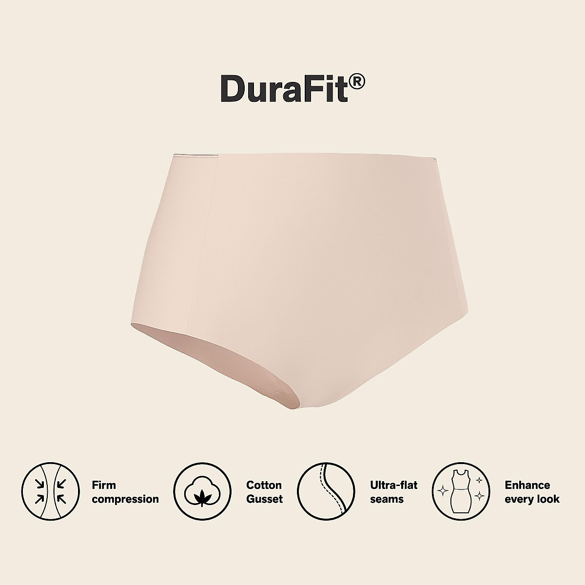 Leonisa Seamless High Waisted Hipster for Women No Show Womens Underwear Beige