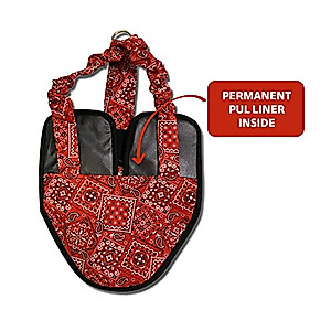 Bird Diaper, Wrap Around - for Hens, Roosters, Ducks, Leak-Proof Design, Comfortable Bird Harness with Sewn-in Liner, Secure Hook & Loop Closure - Large, Red Bandana