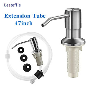 Soap Dispenser for Kitchen Sink,Kitchen soap Dispenser,47" Tube Connects Directly to Soap Bottle,No More Refills(Brushed Nickel).