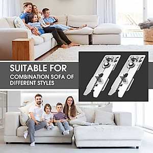 Dolenor Sofa Connector, Heavy Duty Sofa Snap Furniture Invisible Connector Head Snap with Mounting Screws, Sofa Connector Bracket for Loveseat Sofa and Other Furniture (Sofa Alligator Clips 2 Pairs)