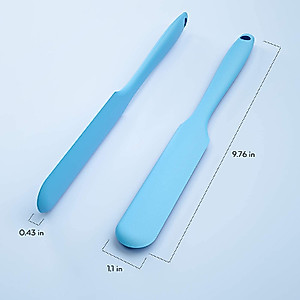 Nicpro Silicone Stir Sticks Kit, 2 PCS Silicone Resin Popsicle Sticks & 2 PCS Silicone Spatula Scraper for Mixing Resin, Wax, Paint, Epoxy, DIY Crafts
