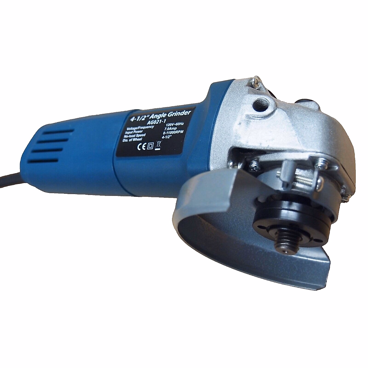 Hoteche 4-1/2"" Electric Variable Speed Angle Grinder 6.5AMP P800421A, Blue