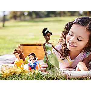 Disney Store Official Disney Princess Classic Doll (Tiana from The Princess and the Frog), 11 Inches, includes Brush with Molded Details, Posable Toy in Classic Outfit - Disney Princess Toys for Girls