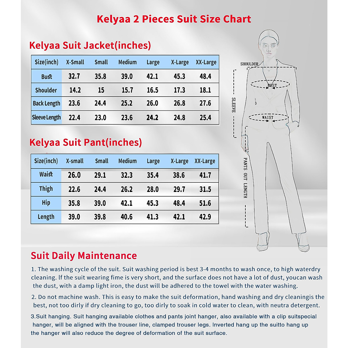 Kelyaa Women's 2 Piece Business Office Suit Lady Peaked Lapel Slim Fit One Button Blazer Jacket and Pants Set Red