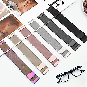 Meliya Metal Band Compatible with Samsung Galaxy Watch 7 Band 40mm 44mm, Galaxy Watch FE Bands 40mm, 20mm Stainless Steel Replacement Strap for Galaxy Watch 7 Band Women Men (Rose Gold 02)