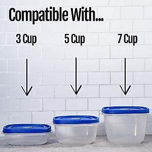 3/5/7 Cup Replacement Lids for Rubbermaid Food Storage Containers Steam Vent (4-Pack, Blue)