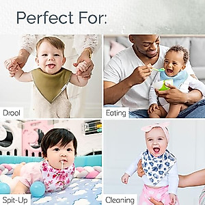 KiddyCare Soft Waterproof Baby Bibs for Girls - Organic Cotton Bandana Baby Bibs for Boy, Absorbent Lightweight Bibs for Baby Girl, Drool Bibs for Baby Boy, Baberos Para Bebe, 0-6 Months (8 Pack)