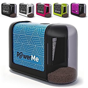 PowerMe Electric Pencil Sharpener - Battery Operated, for Home, Office, School, Artist, Students – Ultra Portable Automatic Pencil Sharpener, ideal for No. 2 And Colored Pencils (Drawing, Coloring)