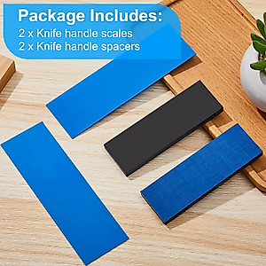 4 Pcs G10 Knife Scales Handle Material and G10 Spacer Set Include 2 Pcs Knife Handle Scales Knife Scales Blanks and 2 Pcs G10 Sheet Handle Liner Material for Knife Making Sword DIY Slabs Grips