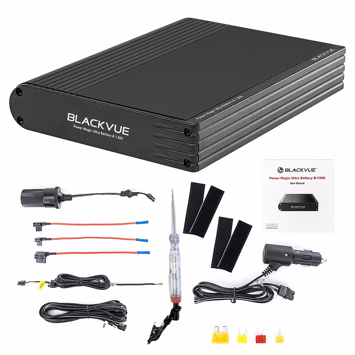 Blackvue B-130X Power Magic Ultra Battery Pack, Vehicle Dash Cam Battery, Discharge Prevention, Circuit Tester Included