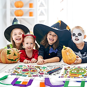 HOWAF Day of The Dead Coloring Gift Bags with 24 （12 Colors） Paint Pens, 12pcs Color Your Own Sugar Skull Tote Bags Dia De Los Muertos Non-Woven DIY Bags for Mexican Halloween Party Favors Activity
