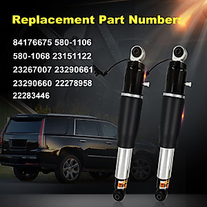 84176675 580-1106 1 Pair of Rear Air Shock Absorber for Chevy Tahoe Suburban Cadillac Escalade ESV GMC Yukon XL 2015 2016 2017 2018 2019 2020 2021 23151122