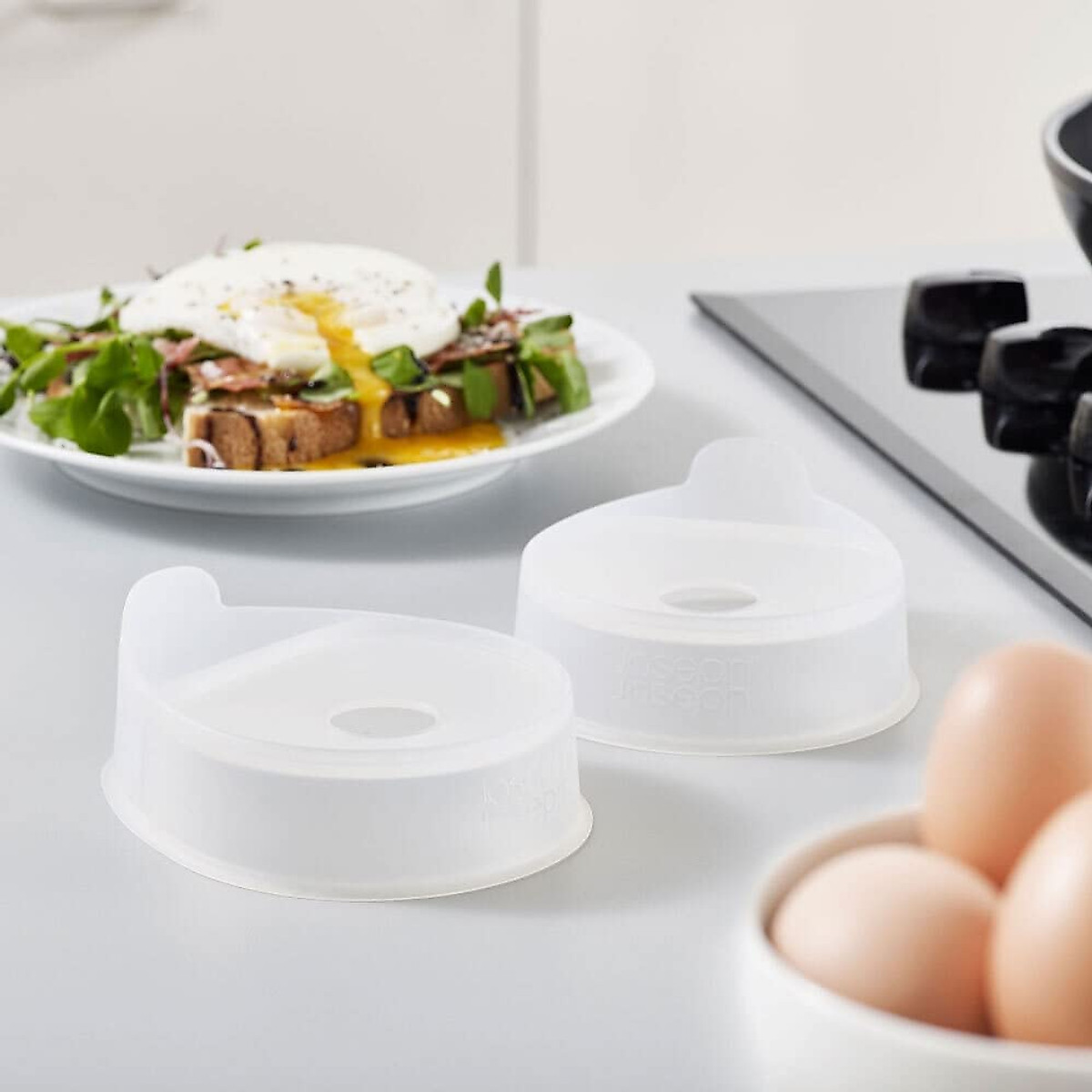 Joseph Joseph Froach Pods Silicone Rings for Making Healthier Fried Eggs, 2-piece, Clear
