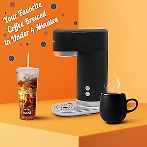 Mr. Coffee Iced Coffee Maker, Single Serve Hot and Cold Coffee Maker with 22 ounce Reusable Tumbler, Filter and Wholesalehome Cloth