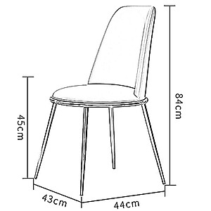 SAFWEL Accent Chairs Modern Design Dining Chairs Seashell Chair Artificial Leather Cushion Round seat Sturdy Metal Legs Reception Chair Bearing Weight 150kg (Color : Brown)