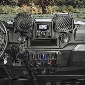 Rockford Fosgate RNGR18-STG1 Audio Kit: All-in-One Dash Housing Pre-Installed with PMX-1 Receiver and 5.25" Speakers for Select Polaris Ranger Models (2018-2022)