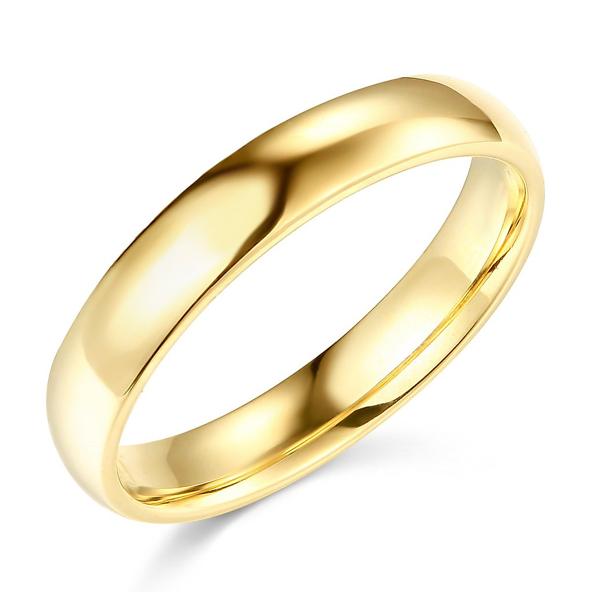 14k Yellow Gold 4mm Plain Wedding Band - Size 4