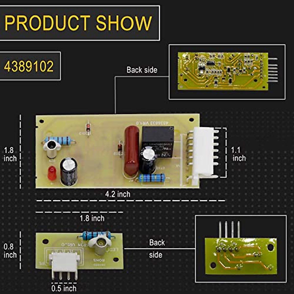 4389102 Refrigerator Control Board Kit by Seentech, Compatible with Whirlpool Kenmore Refrigerators – Replaces: 2255114 W10193666 W10193840 W10290817 W10757851 AP5956767