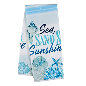 TopNotch Outlet Hand Towel - Kitchen Decor (2 Pc) Decorate Your Kitchen with Seashells and Lifes a Beach Enjoy The Waves Towels - Home Decor - Bath Towels - Kitchen Linens