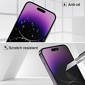 ProCase (2 Pack) iPhone Privacy Screen Protector for iPhone 14 Pro Max 2022, 9H Anti Spy Dark Tempered Glass Screen Film Guard for iPhone 14 Pro Max 6.7 Inch 2022, Case Friendly Bubble Free