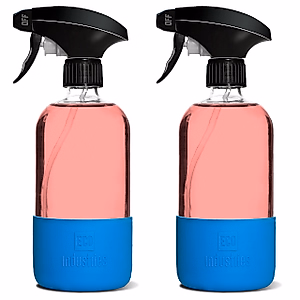 Eco Industries Glass Cleaning Spray Bottle x5 16oz | Refillable Spray Bottle With Premium Trigger Head & Silicone Sleeve Protection | Cleaning Spray Bottle For Essential Oils, Plants, Cleaning