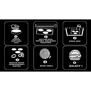 Sous Vide Perfect Hamburger/Burger Immersion Cooking Rings, SET of 6 (1/3 LB. Rings)