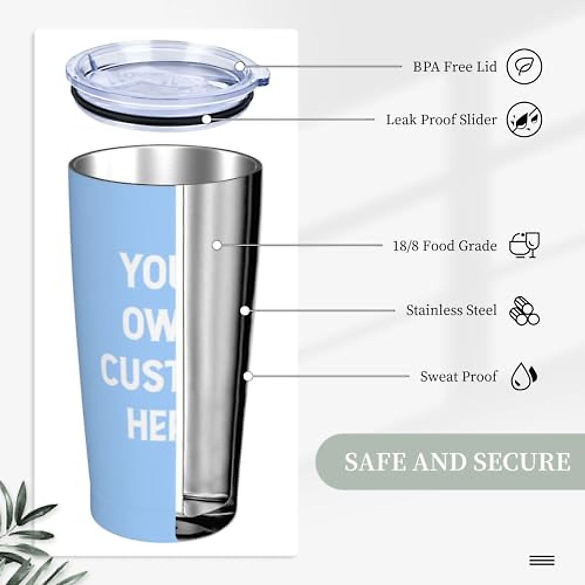Personalized Coffee Tumbler with Text Custom Tumbler Cups with Straw Custom Stainless Steel Coffee Mug Travel Custom Travel Cups Personalized