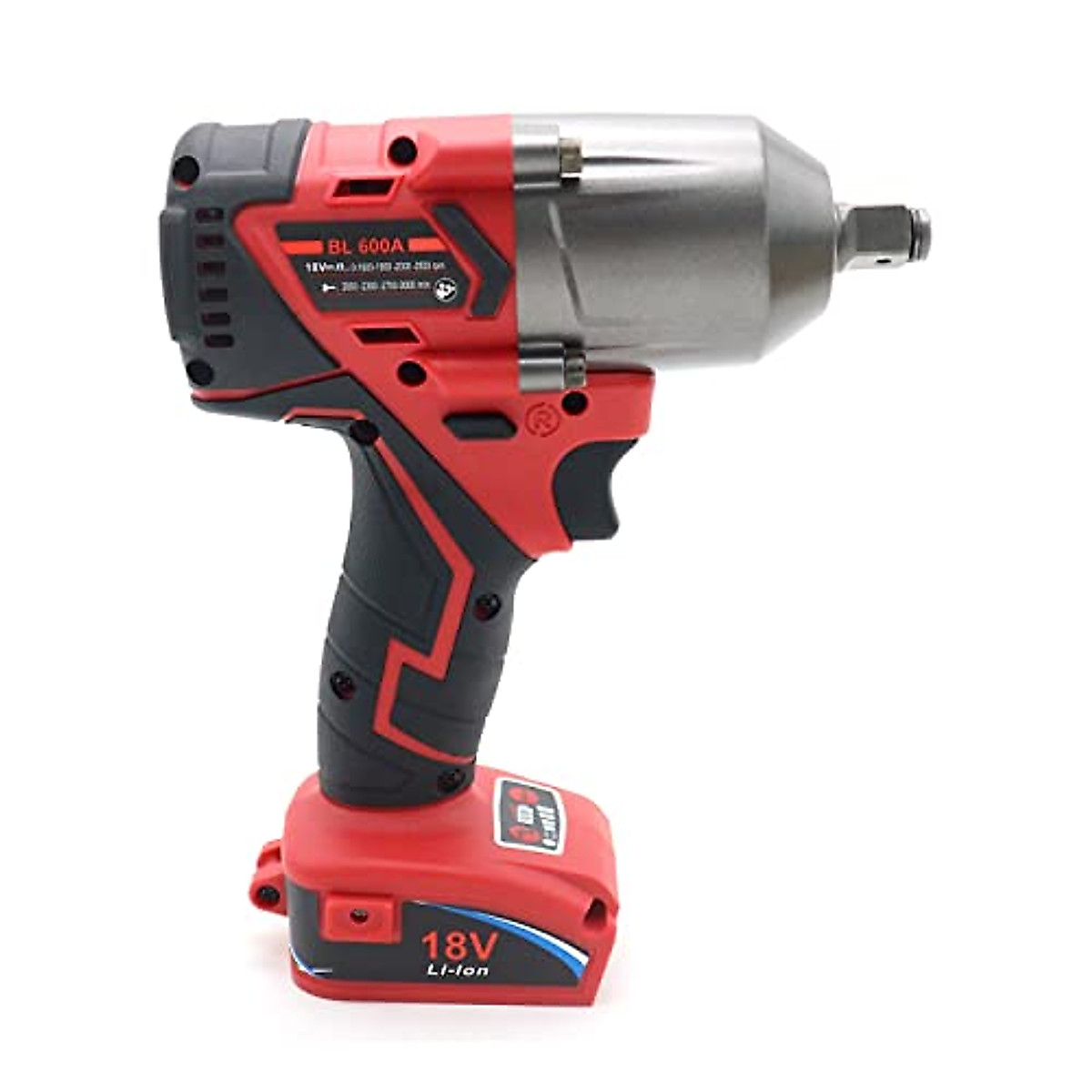 FSYAO 18V 1/2 inch cordless impact wrench-brushless, 500 ft-lbs maximum torque, 4-speed adjustment, automatic start and stop.(Main unit only, no battery).