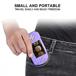 Retro Games Handheld Game Console Support Linux System and Multiple Emulators Console 2.4 inch 240x320 IPS LCD Screen Buit-in 1000mAh Lithium Battery-Purple