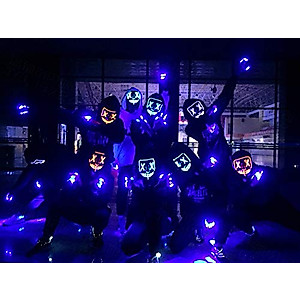 Party dress Bar Dress Street Dance Mask Play Mask Halloween Mask Glow Mask Ghost Fire Mask LED Mask (blue)...