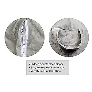 Shark Bean Bag Chair Cover for Kids Ultra-Soft and Fluffy Fur-Like Cover for Kids Bean Bag Chair, Stuffed Animal Storage - Shark Room Decor for Boys, Bean Bags for Kids