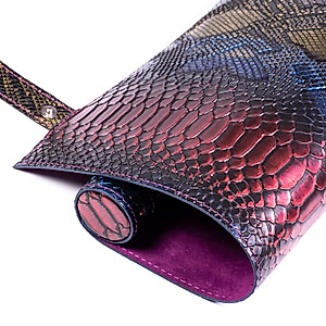 Cusdie 2 in 1 Dice Rolling Mat & Zippered Dice Holder DIce Tray- Compatible with DND Polyhedral Dice Dungeons and Dragon (Colorful Dragon Scale)