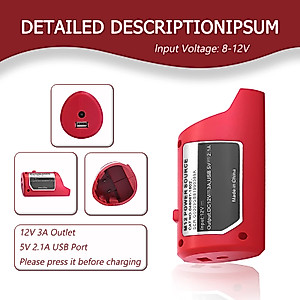 USB Power Source for Milwaukee 49-59-1201 M12 N12 USB Power Charger Adaptor 10.8V/12V Heated Jackets Li-Ion Battery USB Device Charging Adapter LaiPuDuo -Battery Not Included