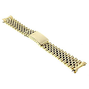 Ewatchparts 19MM JUBILEE WATCH BAND COMPATIBLE WITH ROLEX DATE 1500 1550 OYSTER PERPETUAL 18K GOLD COLOR