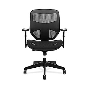 HON Prominent High Task Mesh Back and Seat Office Chair for Computer Desk, Black (HVL534), Swivel-Tilt