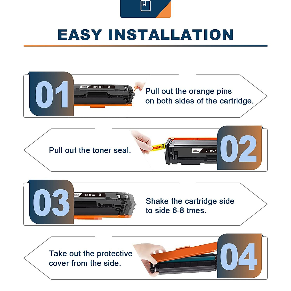 ANKINK Compatible Toner Cartridge Replacement for HP 201X 201A CF400X CF401X CF402X CF403X CF400A for MFP M277dw M252dw M277n M277c6 M252n M277 (Black, Cyan, Magenta, Yellow)