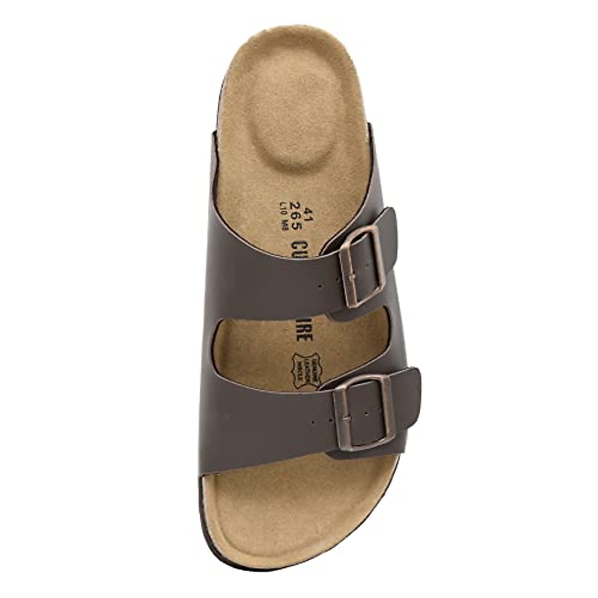 CUSHIONAIRE Men's Lane Cork footbed Sandal with +Comfort, Brown Nappa 10