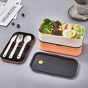 Mystery Butterfly Adult Lunch Box, Bento Box, With Cutlery Set Of 3, 2 Compartments, Rectangular, Lunch Box For Adults