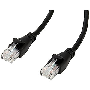 Amazon Basics RJ45 Cat-6 Ethernet Patch Cable, 1Gpbs Transfer Speed, Gold-Plated Connectors, 50 Foot for PC, TV, Tablet, Router, Printer, Black