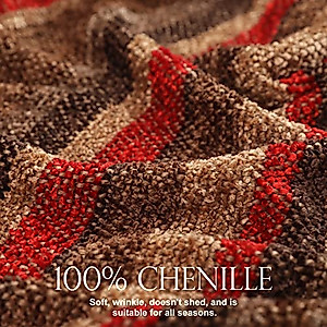 patdrea Throw Blanket Knitted Textured Throw Blanket Farmhouse Soft Cozy Warm Couch Blanket (Red, 49“×69”)