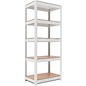HOMEDANT House 5 Tier Laminated Metal Shelving Unit Adjustable Storage Utility Rack Heavy Duty Shelves Organization Multipurpose Shelf Kitchen Garage Pantry Closet 24.4" W x 16.5" D x 59.5" H 1 Pack