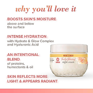 Burts Bees Truly Glowing Night Cream - Dry Skin Unisex 1.8 oz, White
