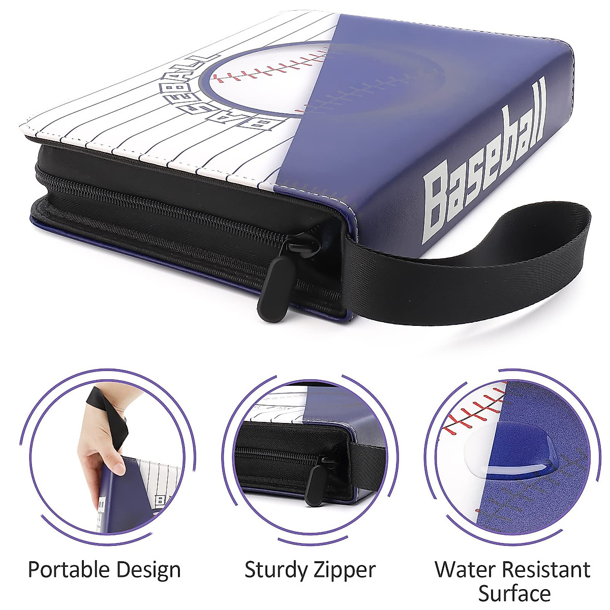 BRGHOMEL Baseball Card Binder with Sleeves, 900 Pockets Display Baseball Card Holder for Baseball Trading Cards, Carrying Trading Card Binder, Organizer for Sports Card and Other TCG