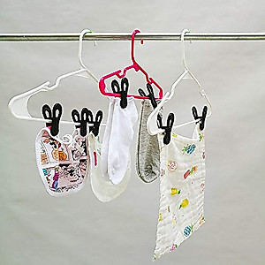 Kadiss Hanger Clips 30 Pack, Multi-Purpose Hanger Clips for Hangers, Black Finger Clips for Plastic Clothes Hangers, Pants Hangers Clips